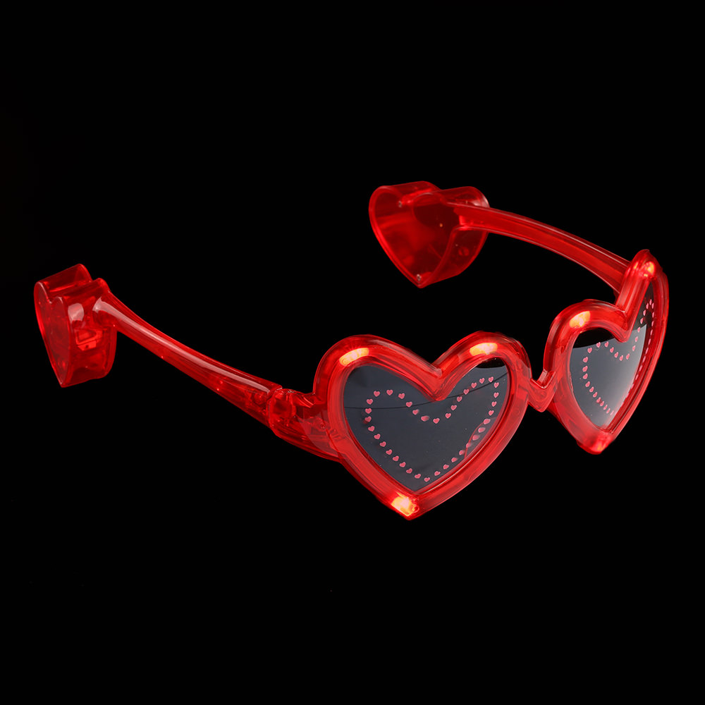Flashing Red Heart Sunglasses