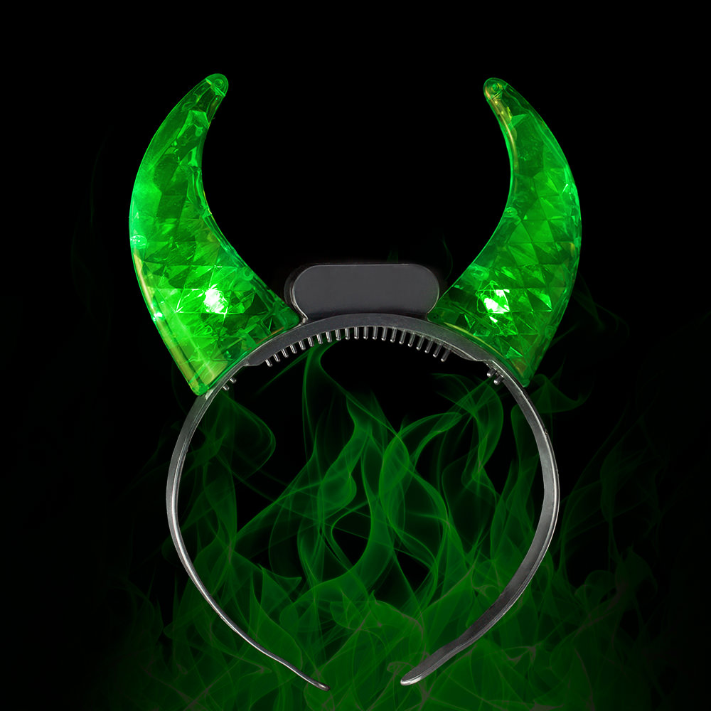 Green Light up Devil Horns